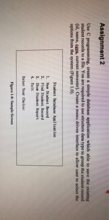 Solved Assignment 2 Use C Programming Create A Simple