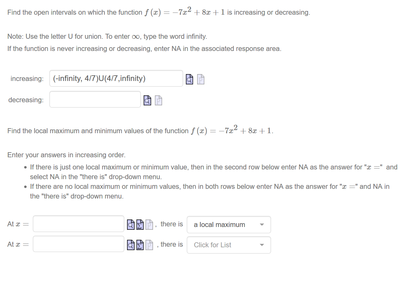 Solved Find the open intervals on which the function | Chegg.com