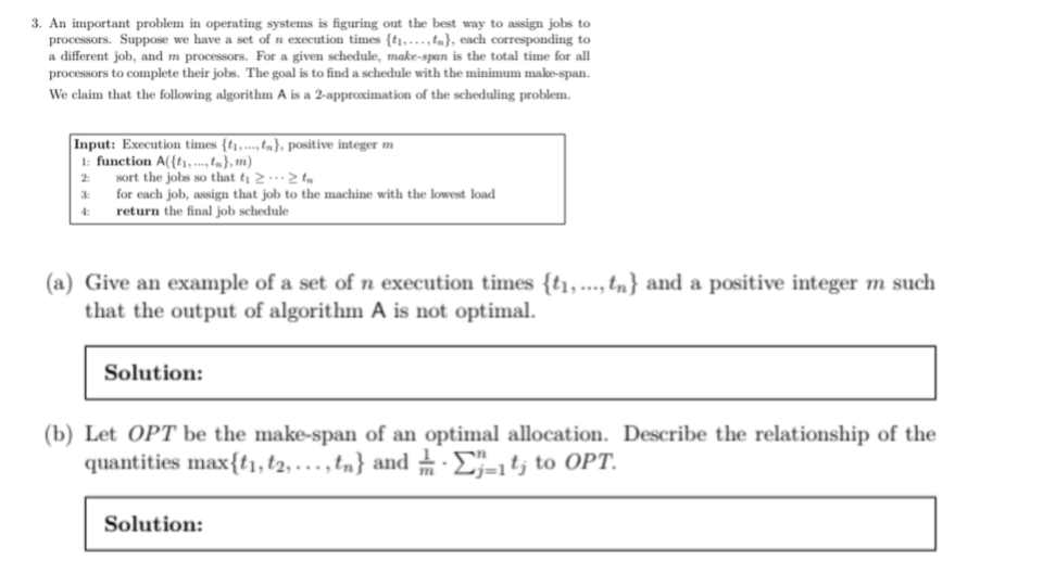 Solved An important problem in operating systems is figuring | Chegg.com