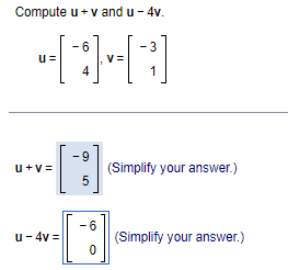 Solved Compute u+v ﻿and | Chegg.com