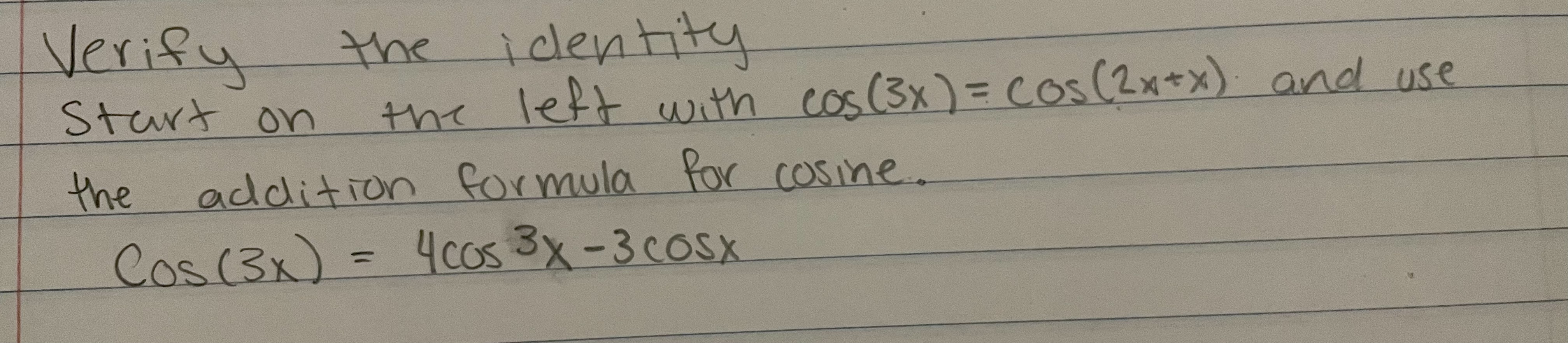 Solved Verify the identitystart on the left with | Chegg.com