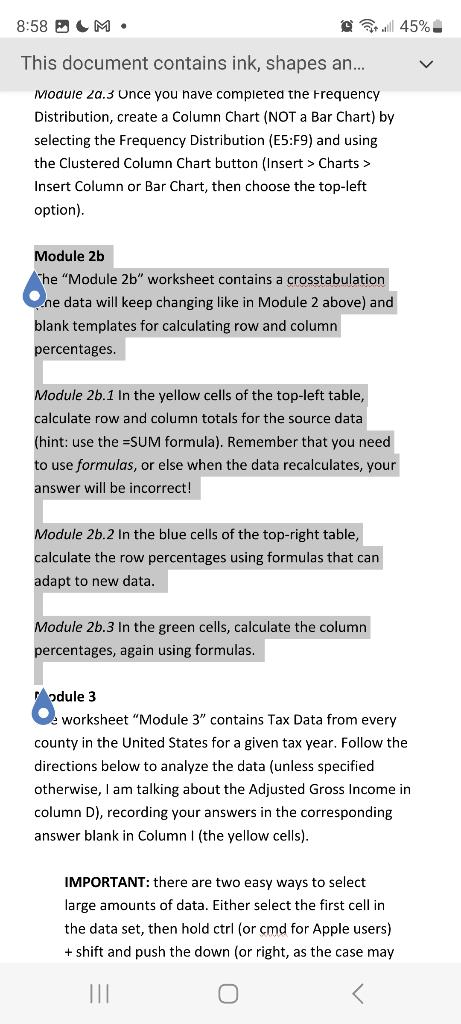 This document contains ink, shapes an... Modure La.s | Chegg.com