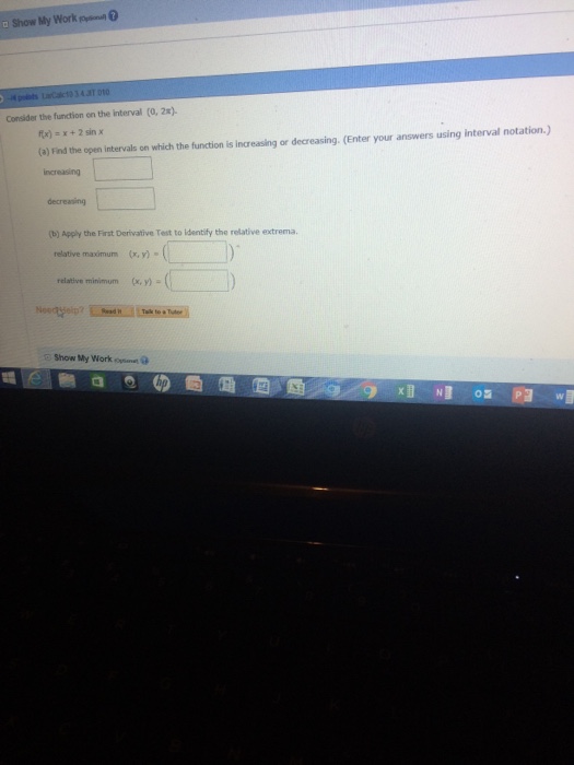 Solved Consider the function on the interval(0, 2 pi) f(x) | Chegg.com
