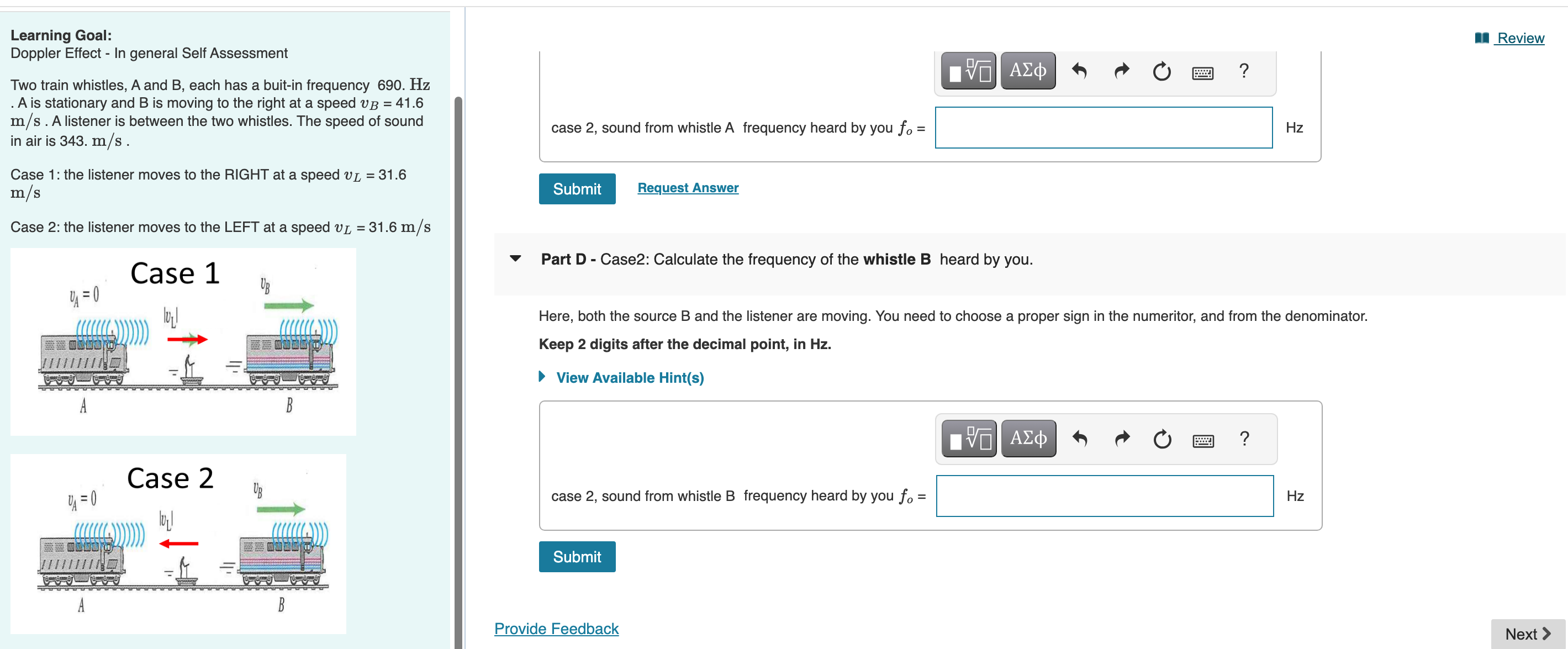 Solved Learning Goal: Doppler Effect - In general Self | Chegg.com