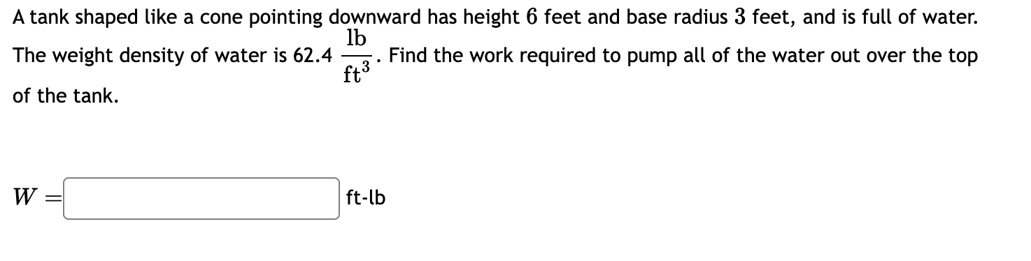 Solved A tank shaped like a cone pointing downward has | Chegg.com