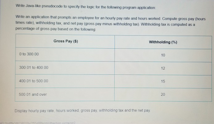 Solved Write Java-like pseudocode to specify the logic for | Chegg.com