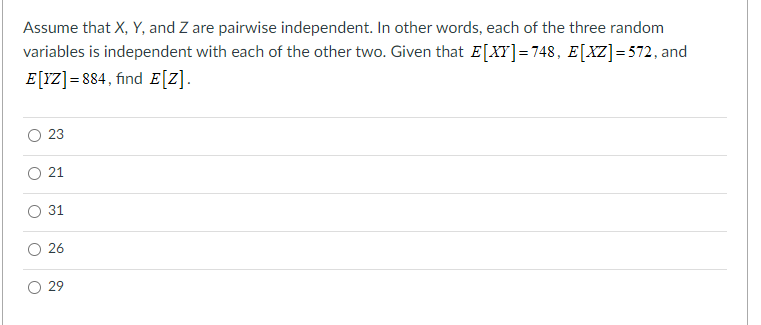 Solved Assume that \\( X, Y \\), and \\( Z \\) are pairwise | Chegg.com