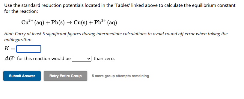 Solved Use the standard reduction potentials located in the | Chegg.com