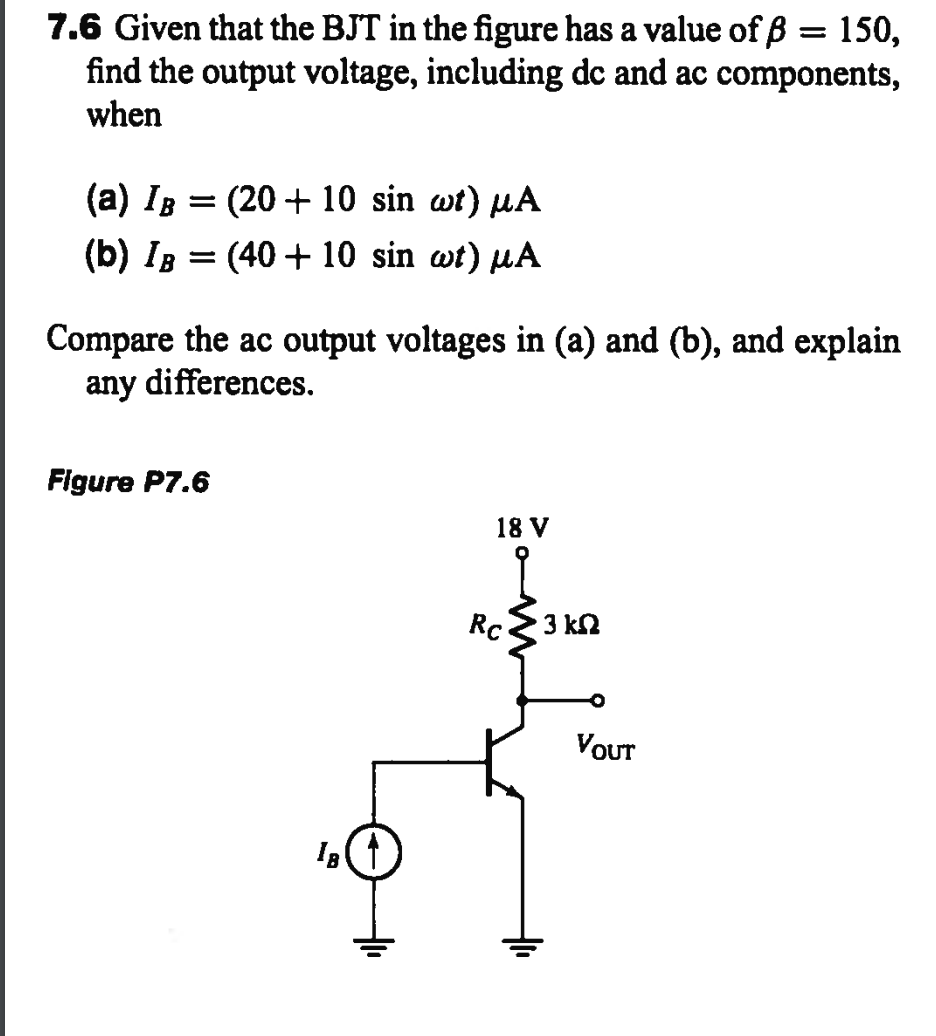 Solved Given that the BJT in the figure has a value of Beta | Chegg.com