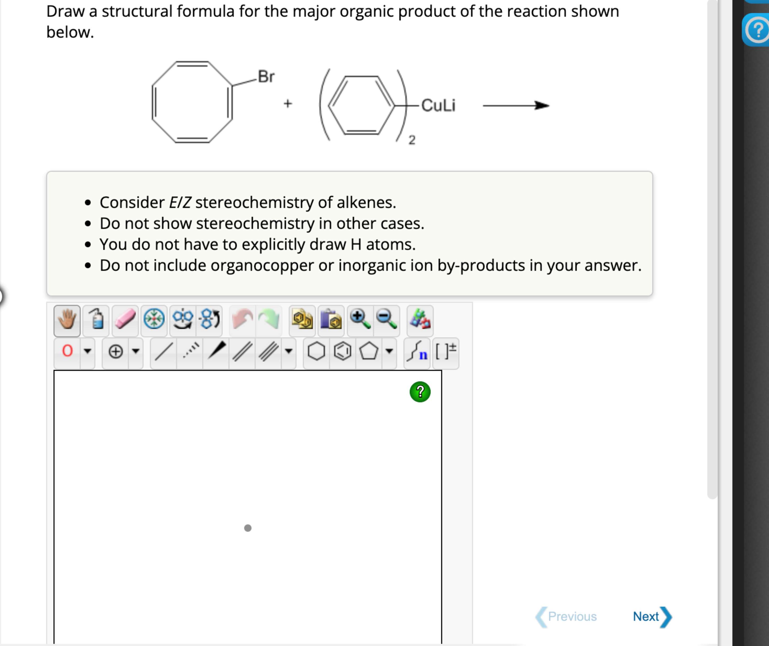 Solved Draw a structural formula for the major organic | Chegg.com