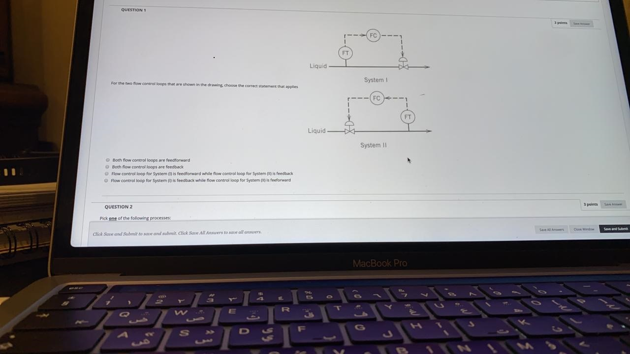 Solved QUESTION 1 2 points Liquid For the two flow control | Chegg.com
