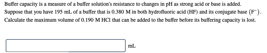 Solved Buffer capacity is a measure of a buffer solution's | Chegg.com