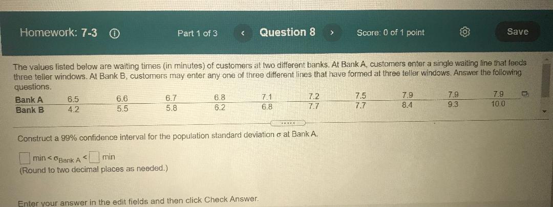 Solved Homework 7 3 Part 1 Of 3 Question 8 Score 0 Of 1