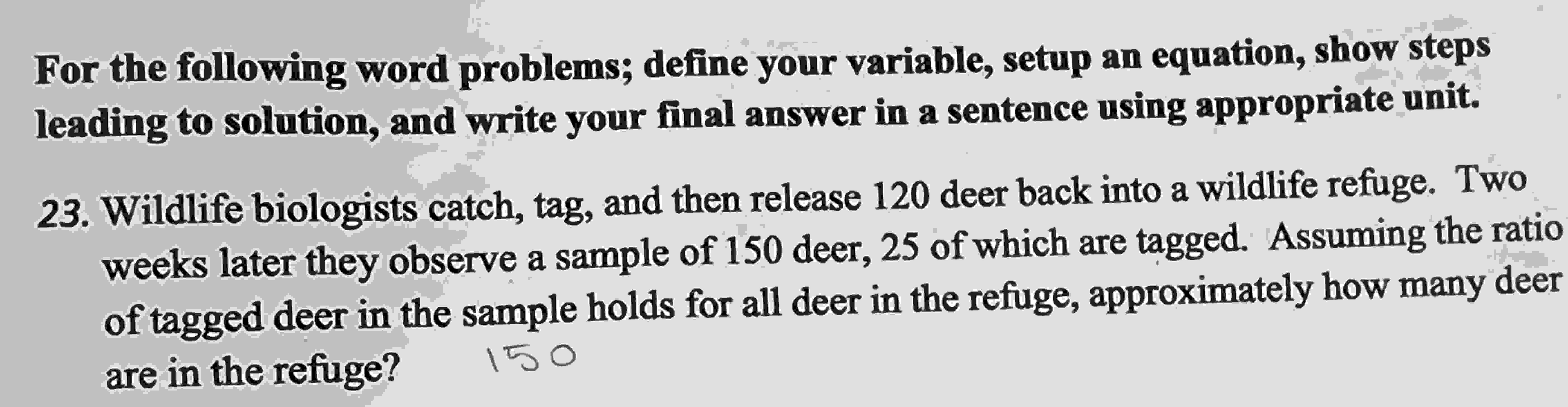 Solved For the following word problems; define your | Chegg.com
