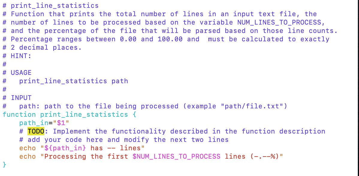 Solved # print_line_statistics # Function that prints the | Chegg.com