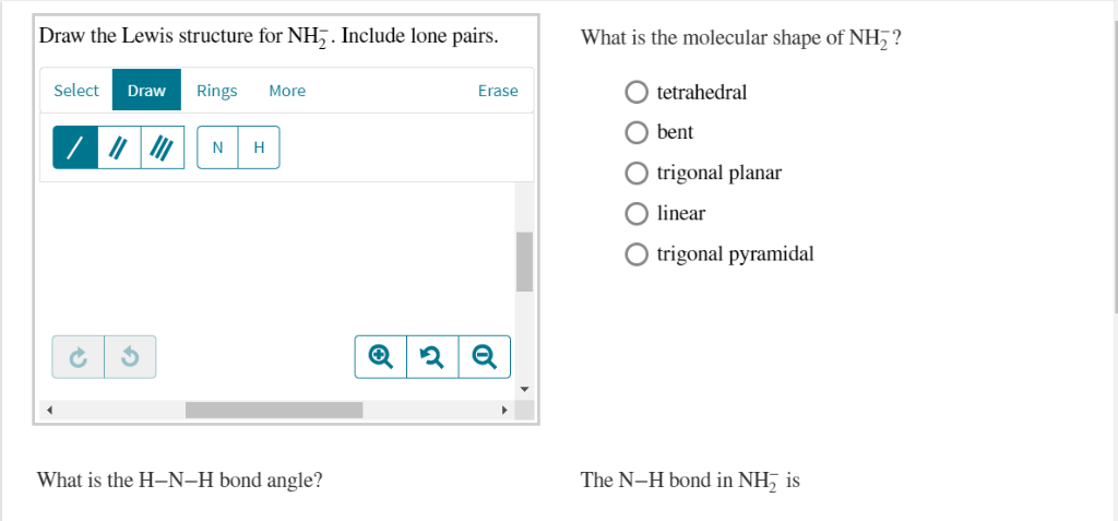Solved Draw the Lewis structure for NH. Include lone pairs. | Chegg.com