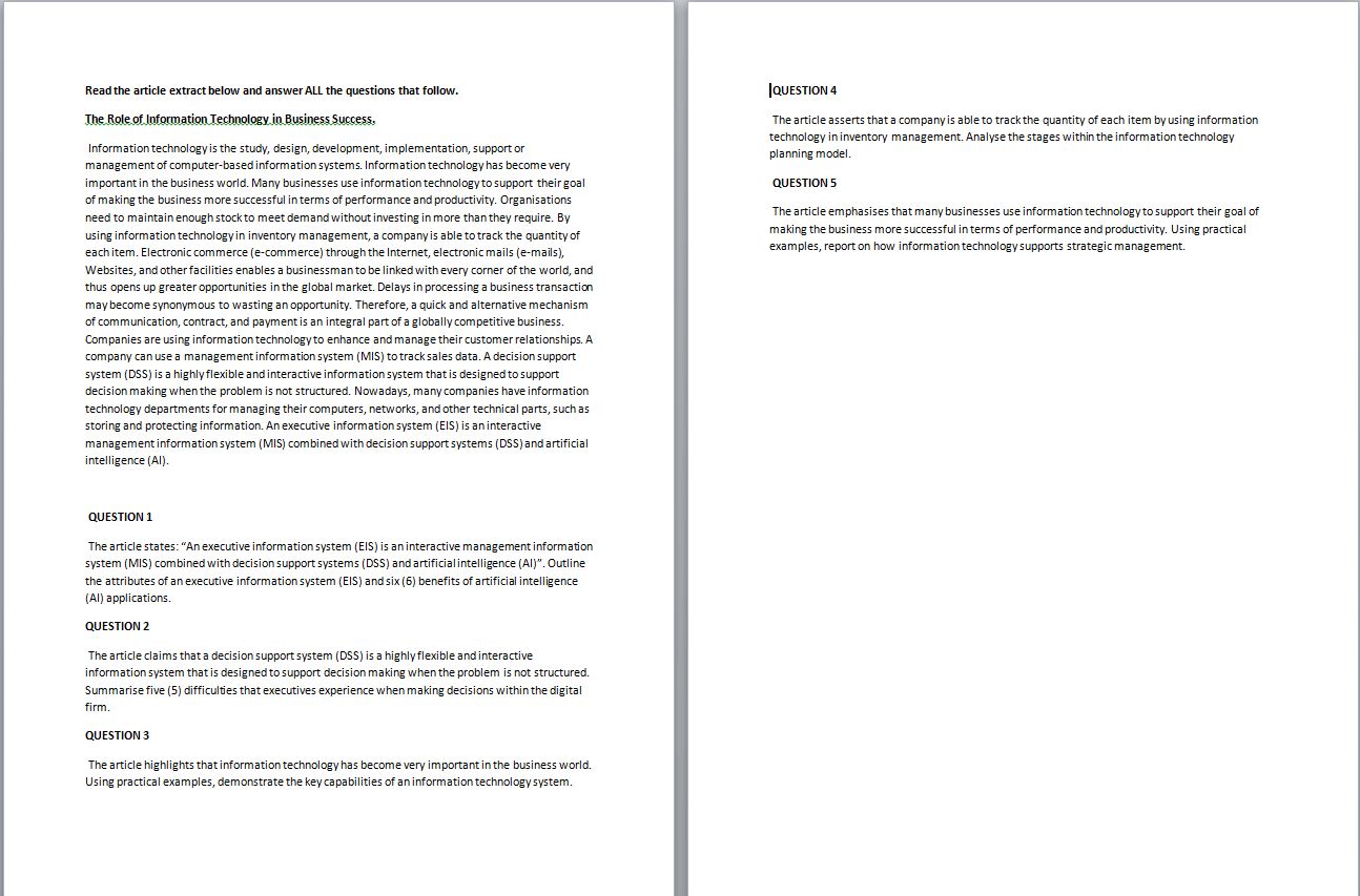 Solved Read the article extract below and answer ALL the | Chegg.com