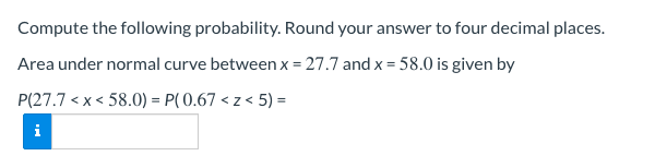 Solved Compute the following probability. Round your answer | Chegg.com