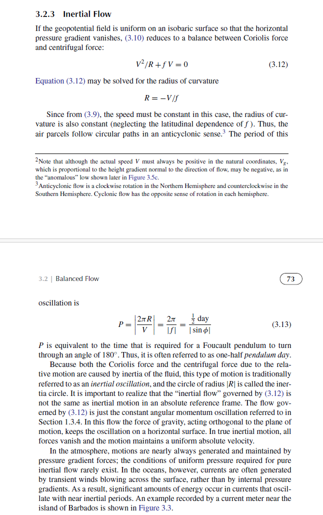 Solved 3.2.3 Inertial Flow If the geopotential field is | Chegg.com