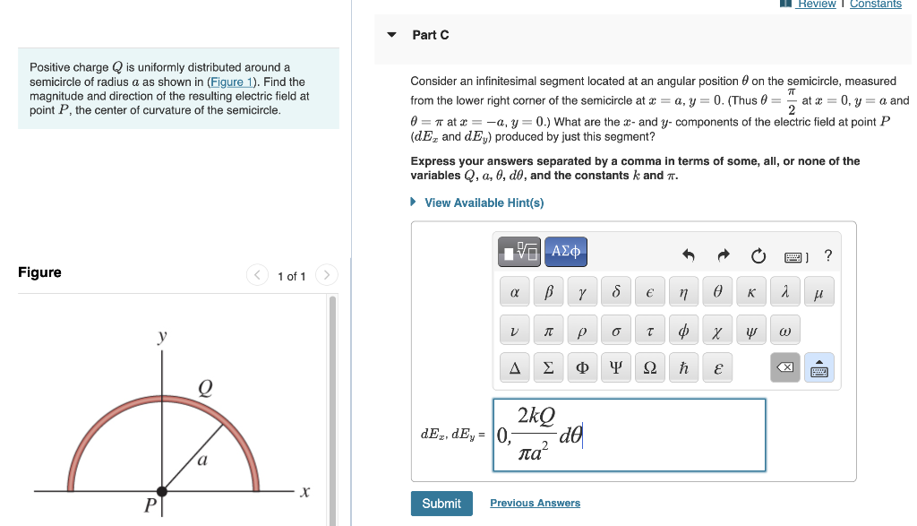 Solved Positive charge Q is uniformly distributed around a | Chegg.com