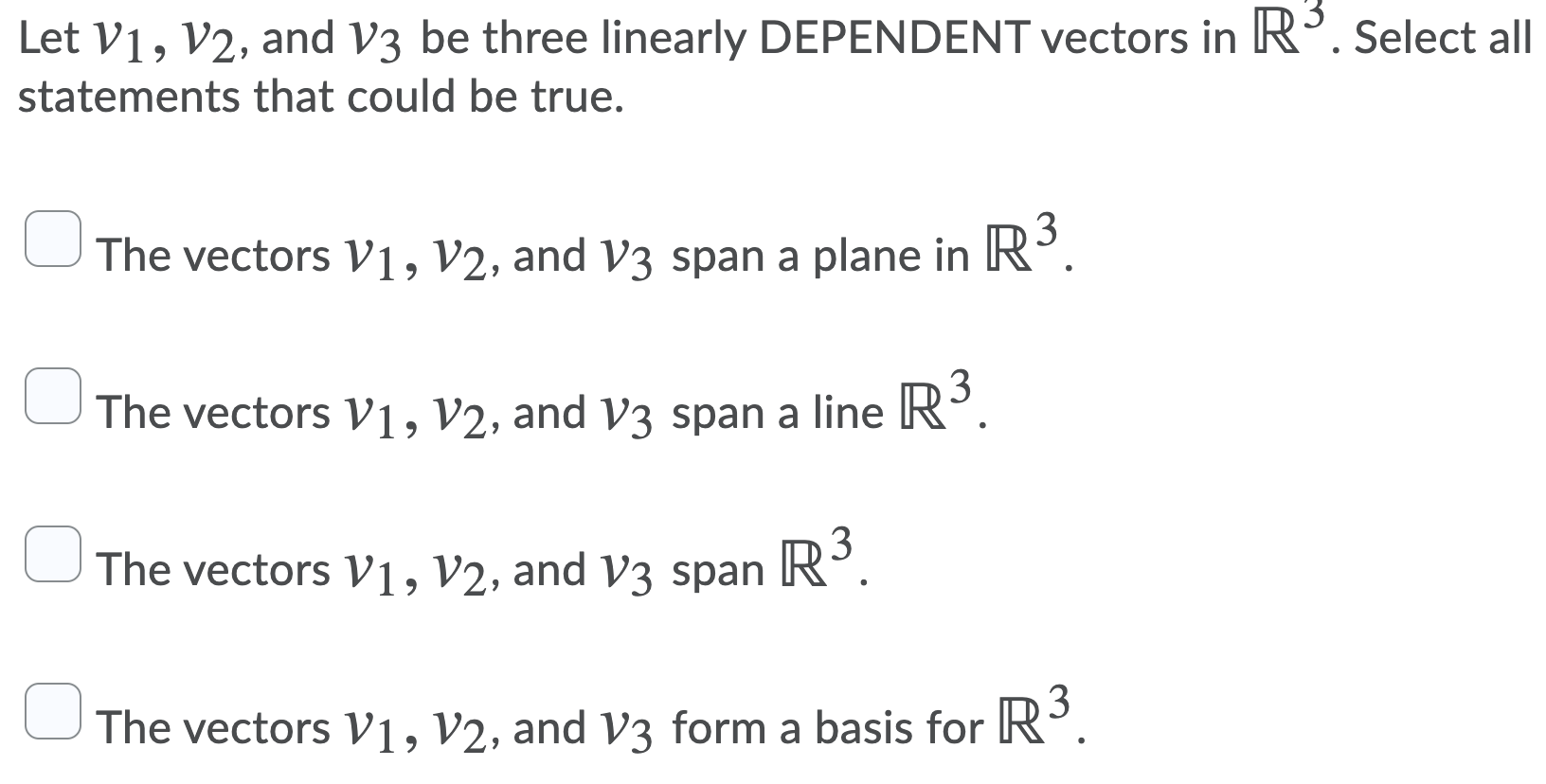 Solved Let V1, V2, and V3 be three linearly DEPENDENT | Chegg.com