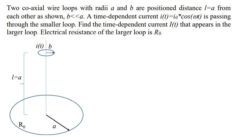 Solved Two co-axial wire loops with radii a and b are | Chegg.com
