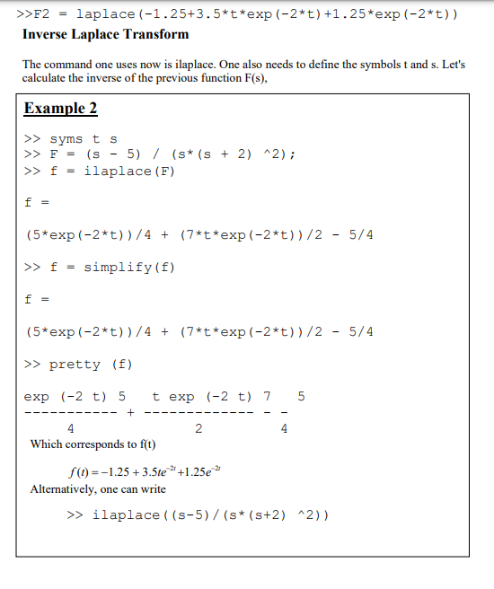 Solved To find the Laplace-Transform and inverse Laplace | Chegg.com