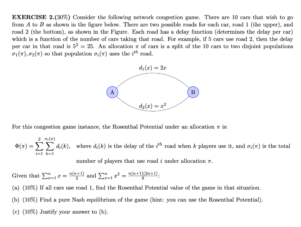 Solved EXERCISE 2.(30\%) Consider the following network | Chegg.com
