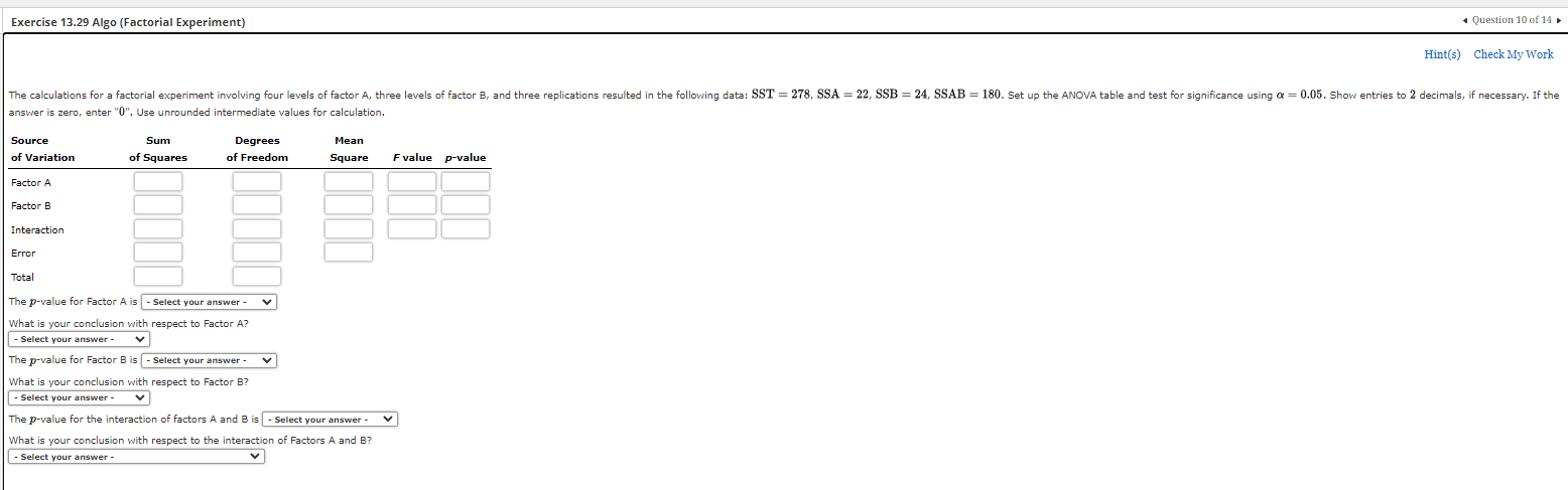 Solved Exercise 13.29 Algo (Factorial Experiment) | Chegg.com