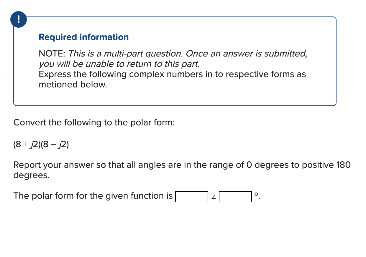 Solved Required information NOTE: This is a multi-part | Chegg.com