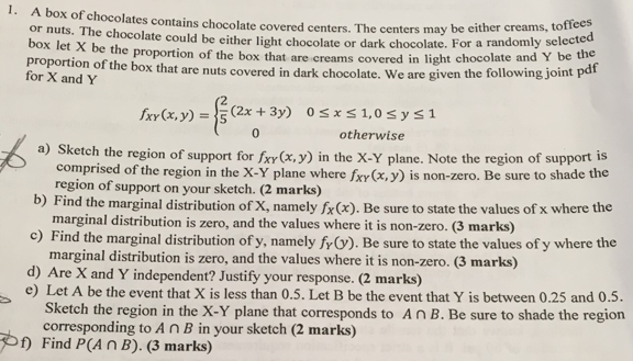 Solved A box of chocolates contains chocolate covered | Chegg.com