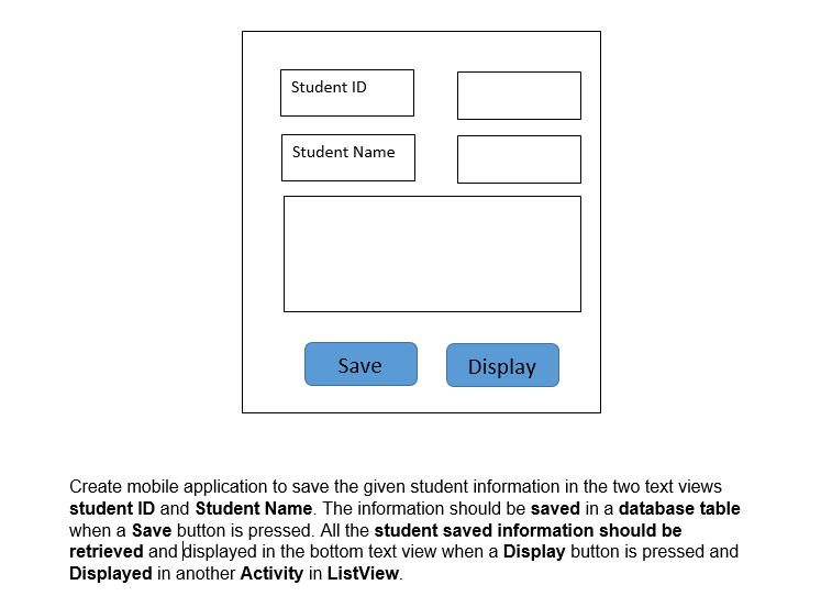 Solved Student ID Student Name Save Display Create mobile | Chegg.com