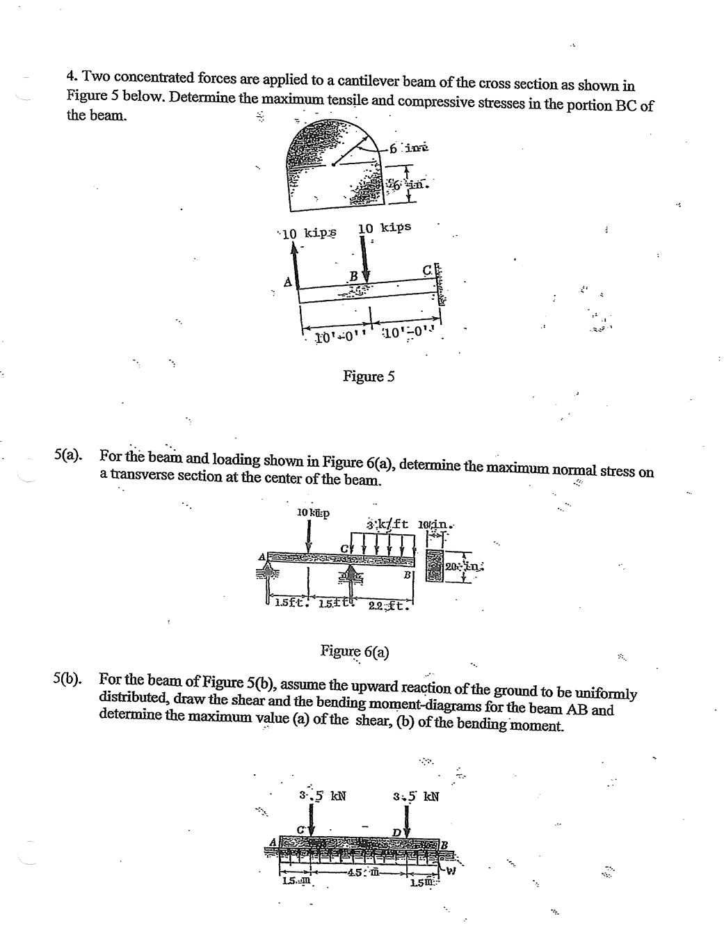 Solved 4. Two concentrated forces are applied to a | Chegg.com