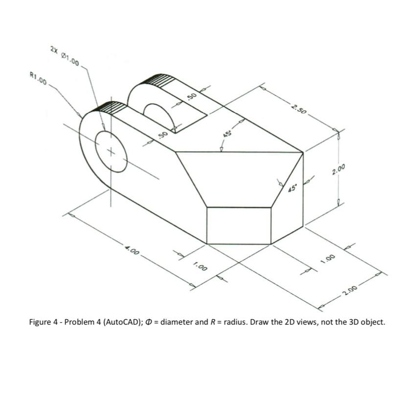 Solved Draw the three orthogonal views of the object shown | Chegg.com