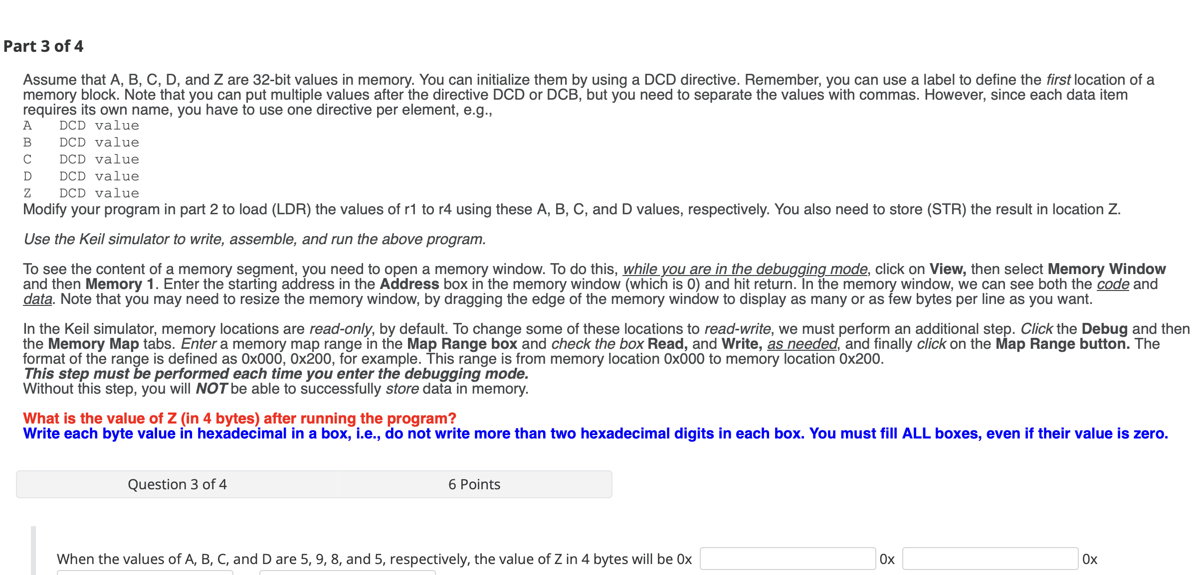 Solved Assume that A,B,C,D, and Z are 32-bit values in | Chegg.com