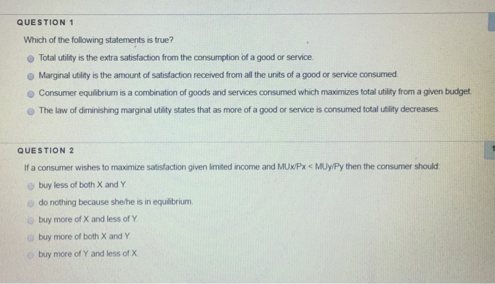 Solved QUESTION 1 Which of the following statements is true? | Chegg.com
