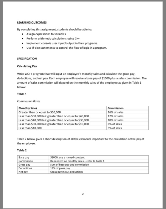 Solved LEARNING OUTCOMES By completing this assignment, | Chegg.com