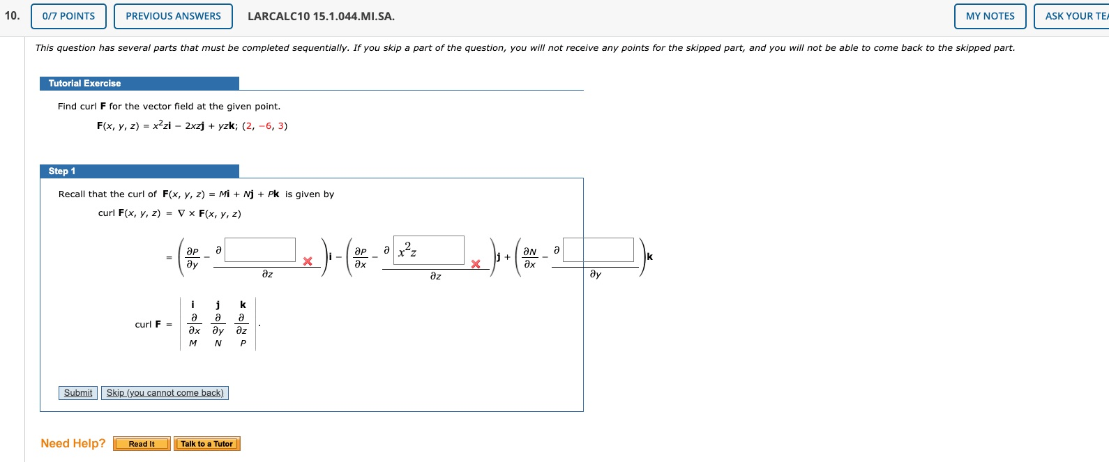 Solved Find curl F for the vector field at the given point. | Chegg.com