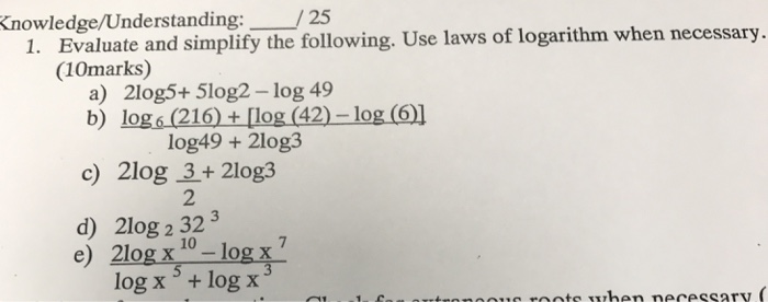 Solved Knowledge/Understanding: 25 Evaluate and simplify the | Chegg.com