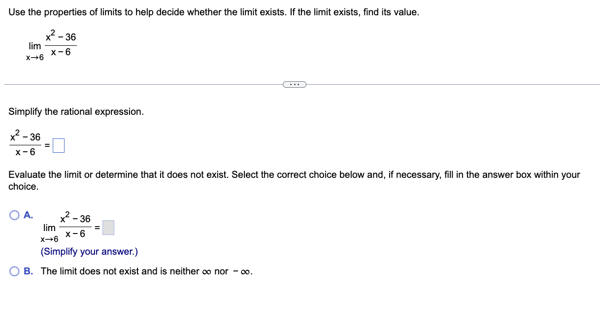 Solved Use the properties of limits to help decide whether | Chegg.com