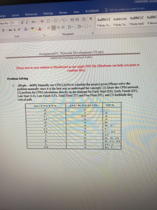 Solved Tell me what you want to do... BLUEBEAM View Review | Chegg.com