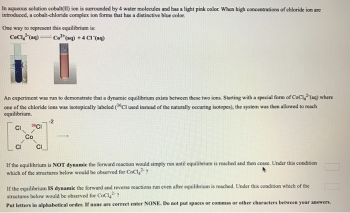 Solved In aqueous solution cobalt(II) ion is surrounded by 4 | Chegg.com