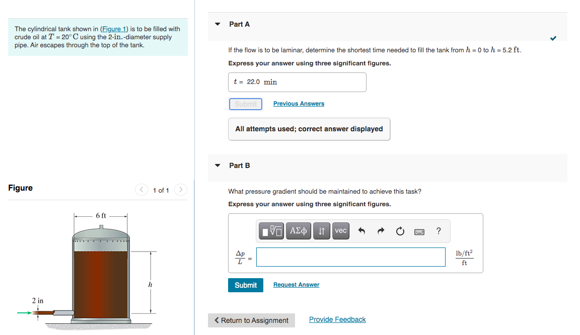 Solved The cylindrical tank shown in is to be filled with | Chegg.com