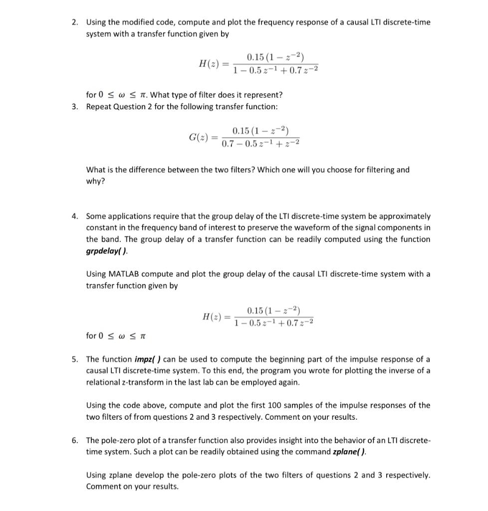 Solved Project 1: Transfer Function Analysis The frequency | Chegg.com