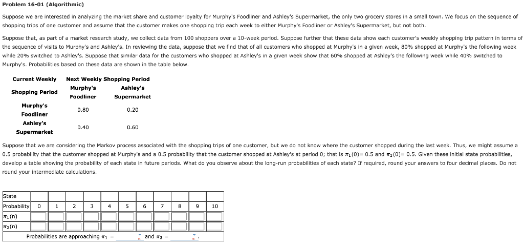 Solved Problem 16-01 (Algorithmic) Suppose we are interested | Chegg.com