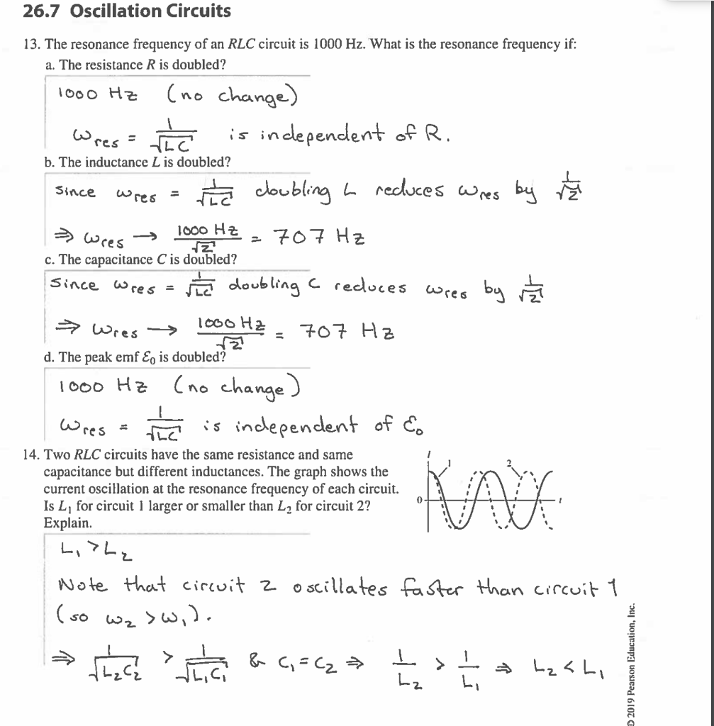 Solved: 26.7 Oscillation Circuits 13. The Resonance Freque... | Chegg.com