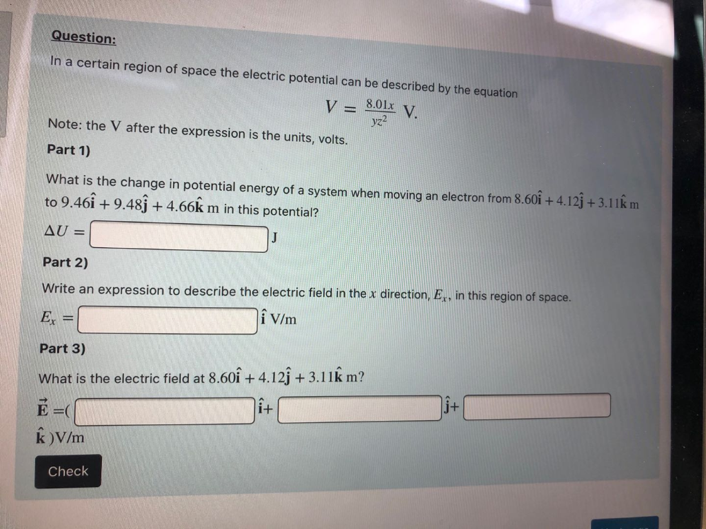 Solved Question: In a certain region of space the electric | Chegg.com