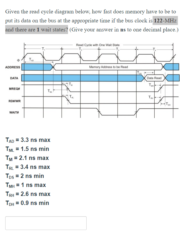 Solved Given the read cycle diagram below, how fast does | Chegg.com