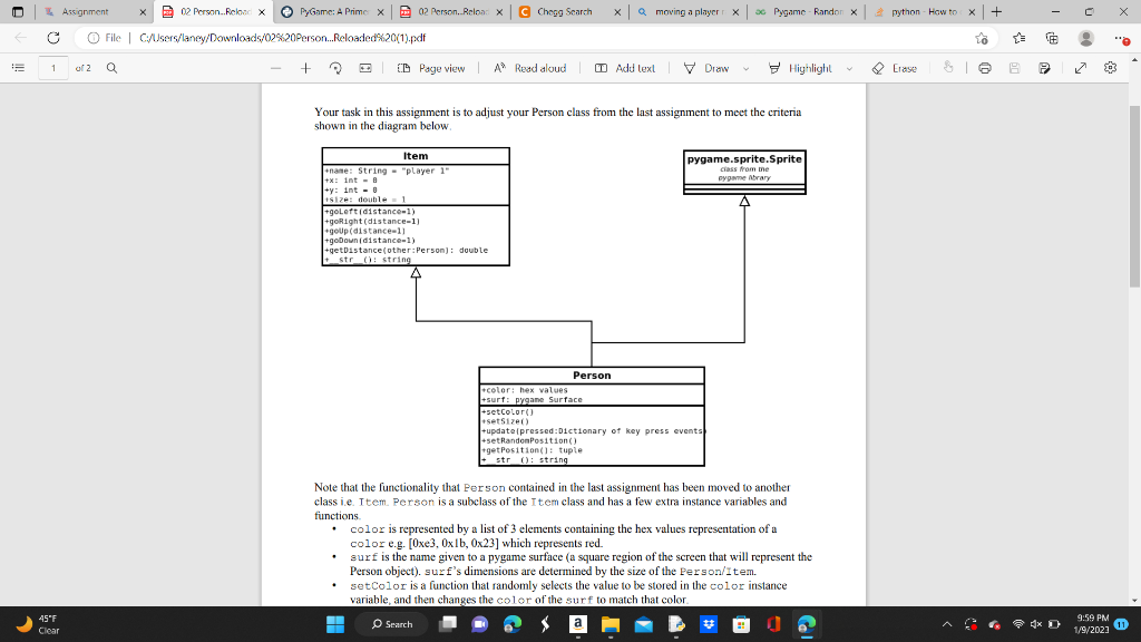 Solved Your task in this assignment is to adjust your Person | Chegg.com