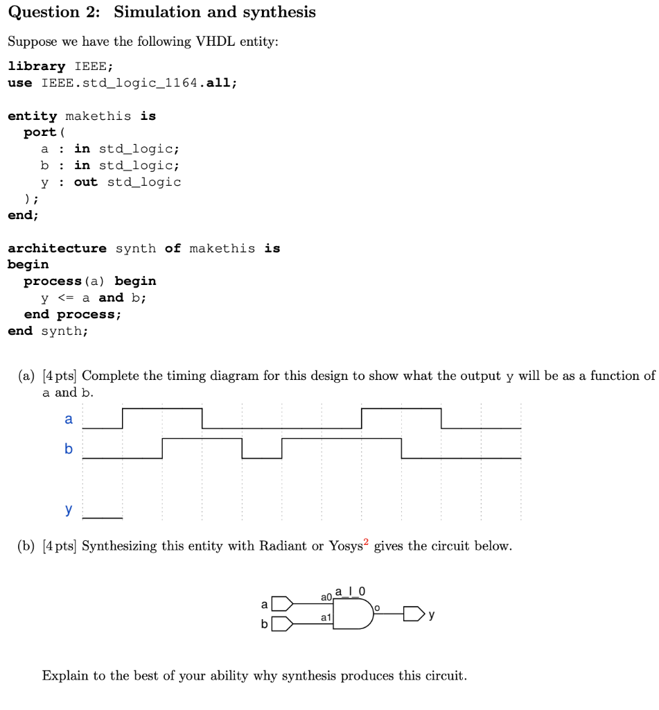 Solved Question 2: Simulation and synthesis Suppose we have | Chegg.com
